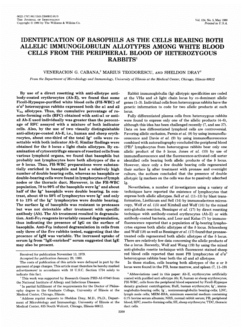Identification of basophils as the cells bearing both allelic ...